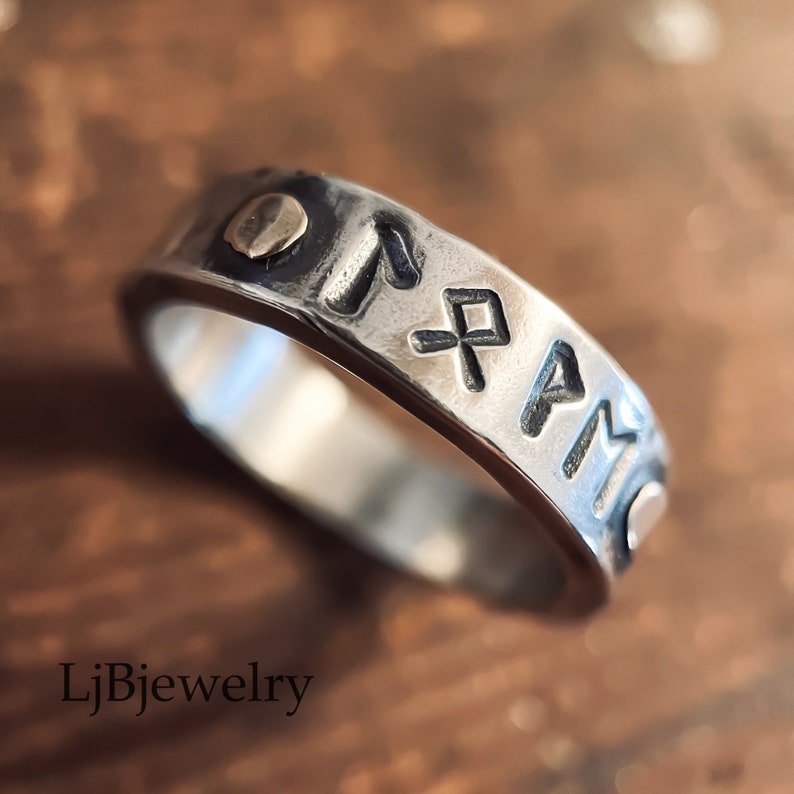 Personalized Viking Rune Ring for Men Silver Rune Ring | Etsy