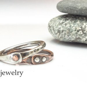 Thumb Ring for Men, Mixed Metal Stacking Thumb Ring, Stacking Ring for ...