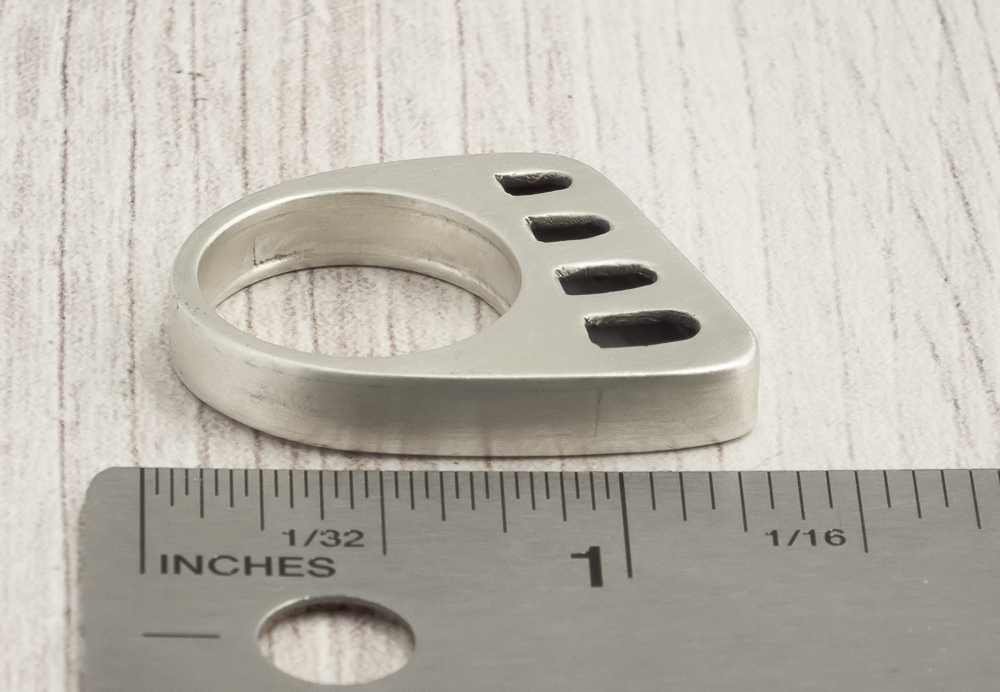 Sterling Silver Hollow Form Ring: Handmade Modern Architectural ...