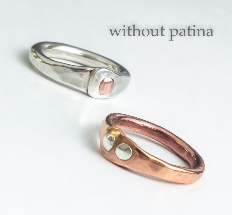 Thumb Ring for Men Mixed Metal Stacking Thumb Ring Stacking - Etsy