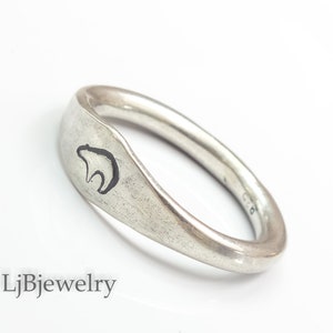 Bear Ring for Men and Women, Spirit Bear Ring, Personalized Silver ...
