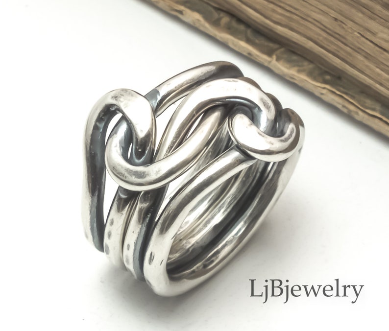 Silver Knot Ring for Couples Man Knot Ring Celtic Knot Ring - Etsy