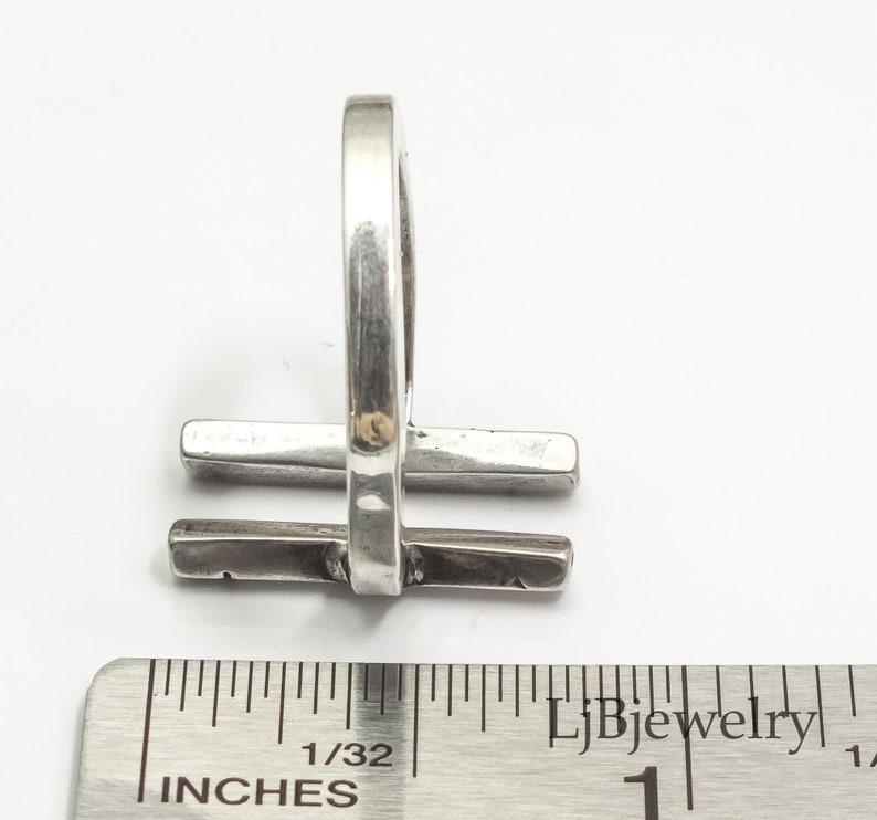 Silver Bar Ring for Men Handmade Square Bar Ring Chunky - Etsy