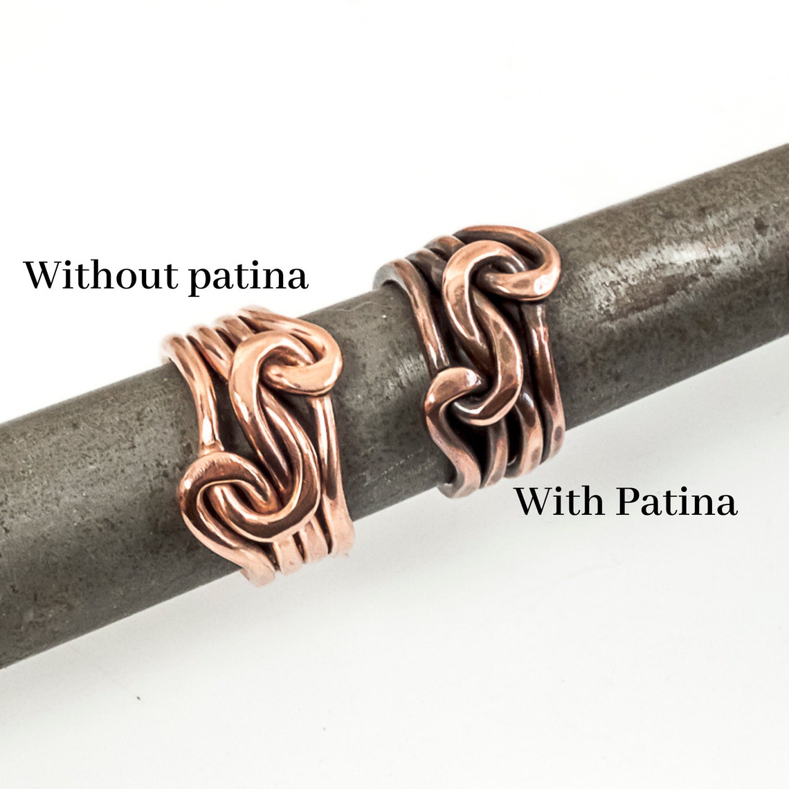 Copper Knot Ring for Men and Women Couples Double Knot Ring - Etsy