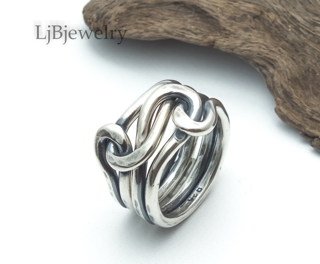 Knot Ring, Silver Knot Ring, Double Knot Ring, Celtic Knot Ring ...