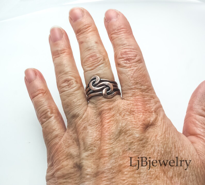 Copper Knot Ring For Men and Women Couples Double Knot Ring | Etsy