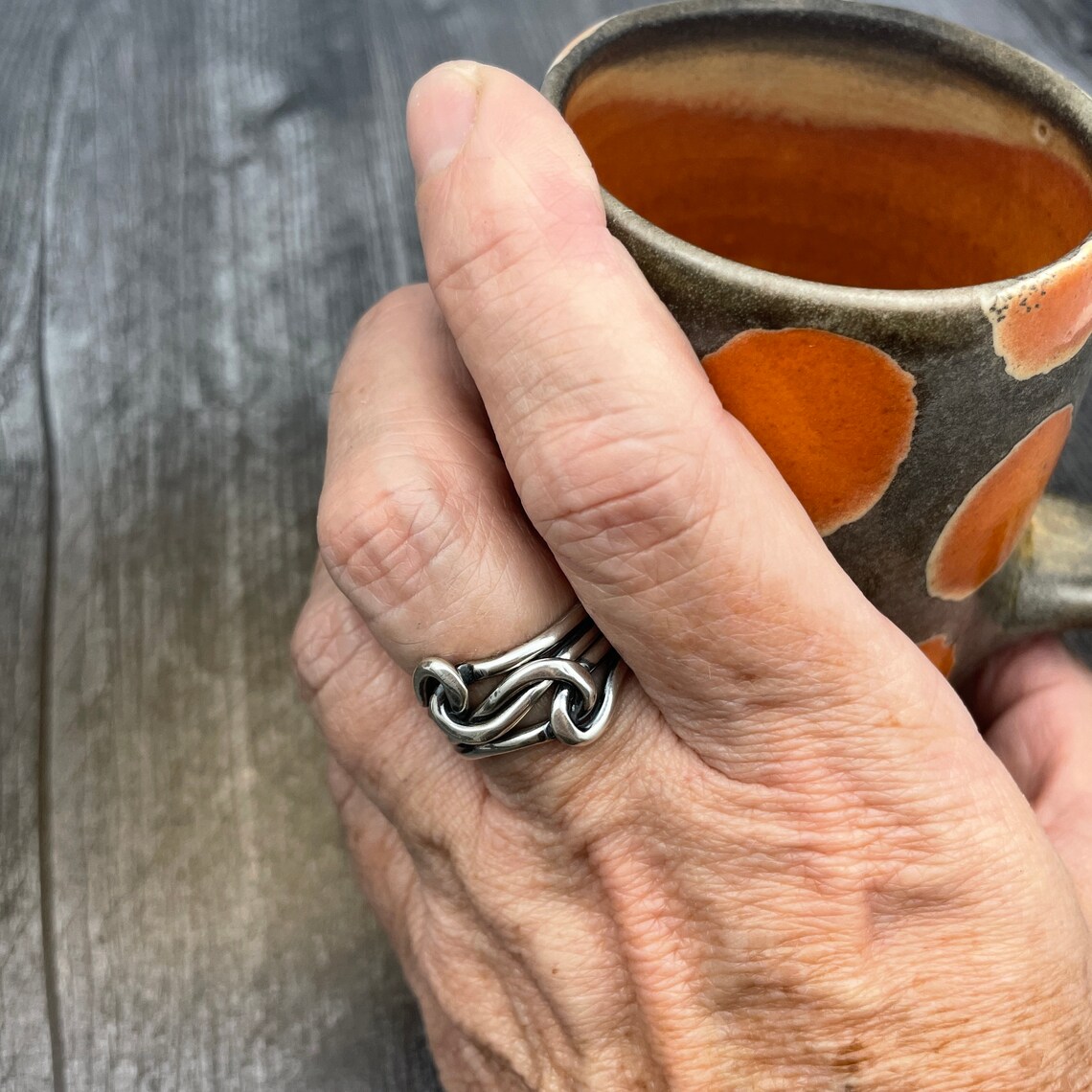 Silver Knot Ring for Couples Man Knot Ring Celtic Knot Ring - Etsy