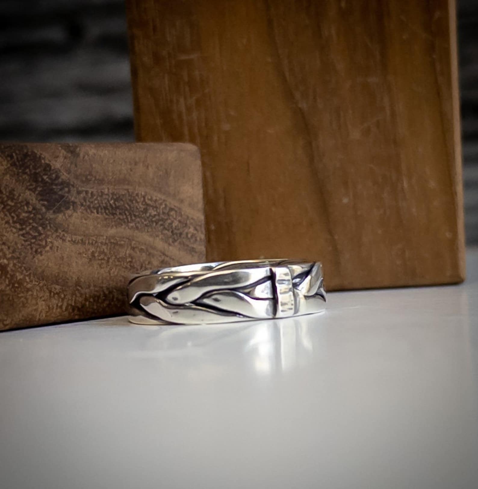 Handmade Sterling Silver Braided Ring: Unisex Woven Band - Etsy