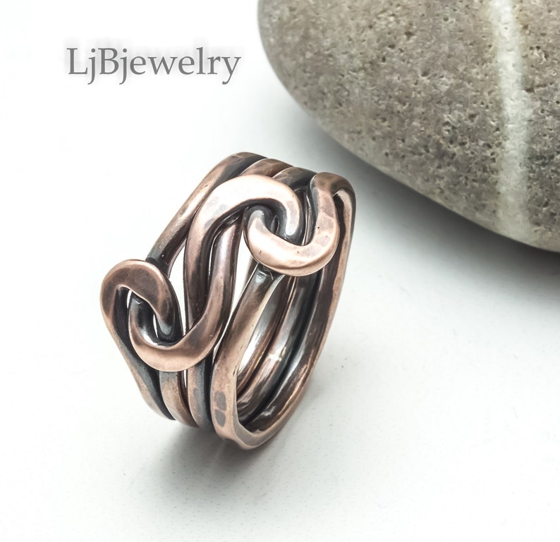 Copper Knot Ring for Men and Women Couples Double Knot Ring - Etsy