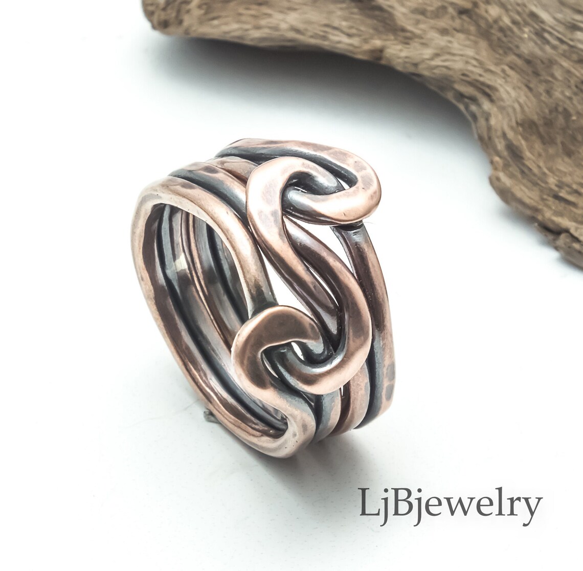 Copper Knot Ring For Men and Women Couples Double Knot Ring | Etsy