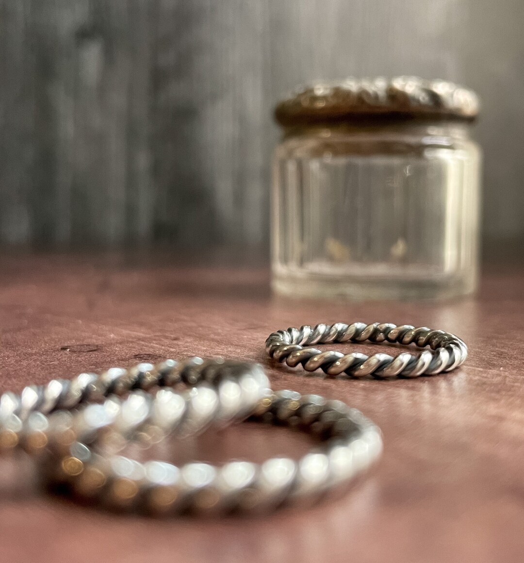 Handmade Sterling Silver Twisted Rope Ring: Stackable Thumb Ring - Etsy