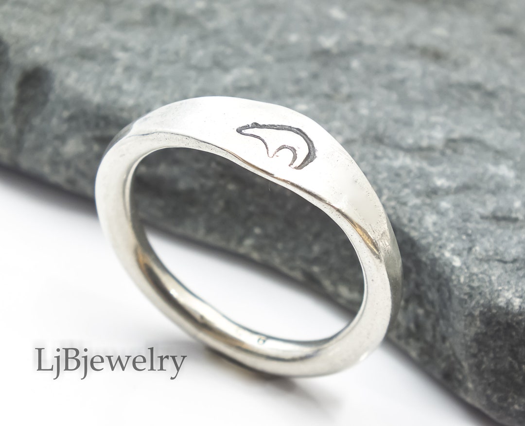 Bear Ring for Men and Women, Spirit Bear Ring, Personalized Silver ...