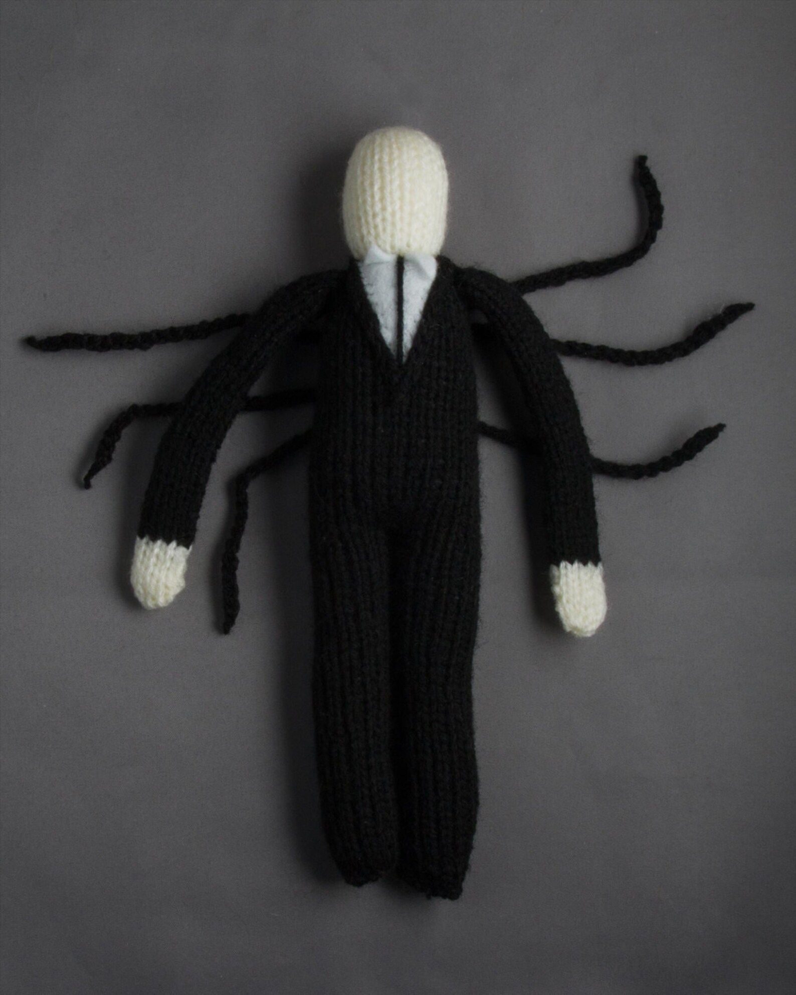 Slender Man, Hand Knitted, Toy, Plush. Monster - Etsy