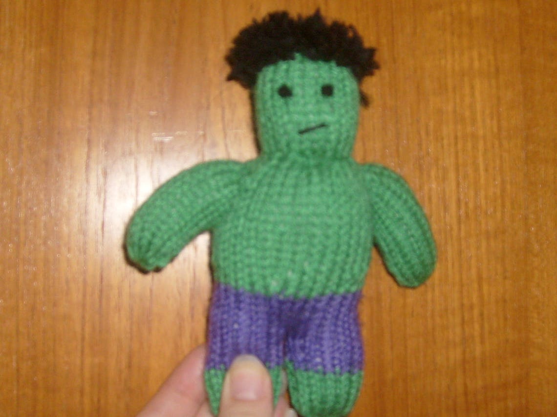 The Hulk, Hand Knitted, Toy, Plushy, Mascot - Etsy