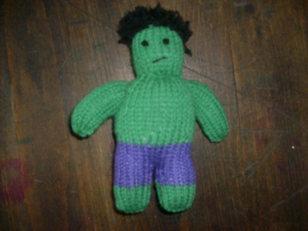 The Hulk, Hand Knitted, Toy, Plushy, Mascot - Etsy