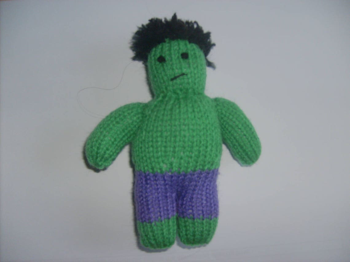 The Hulk, Hand Knitted, Toy, Plushy, Mascot - Etsy