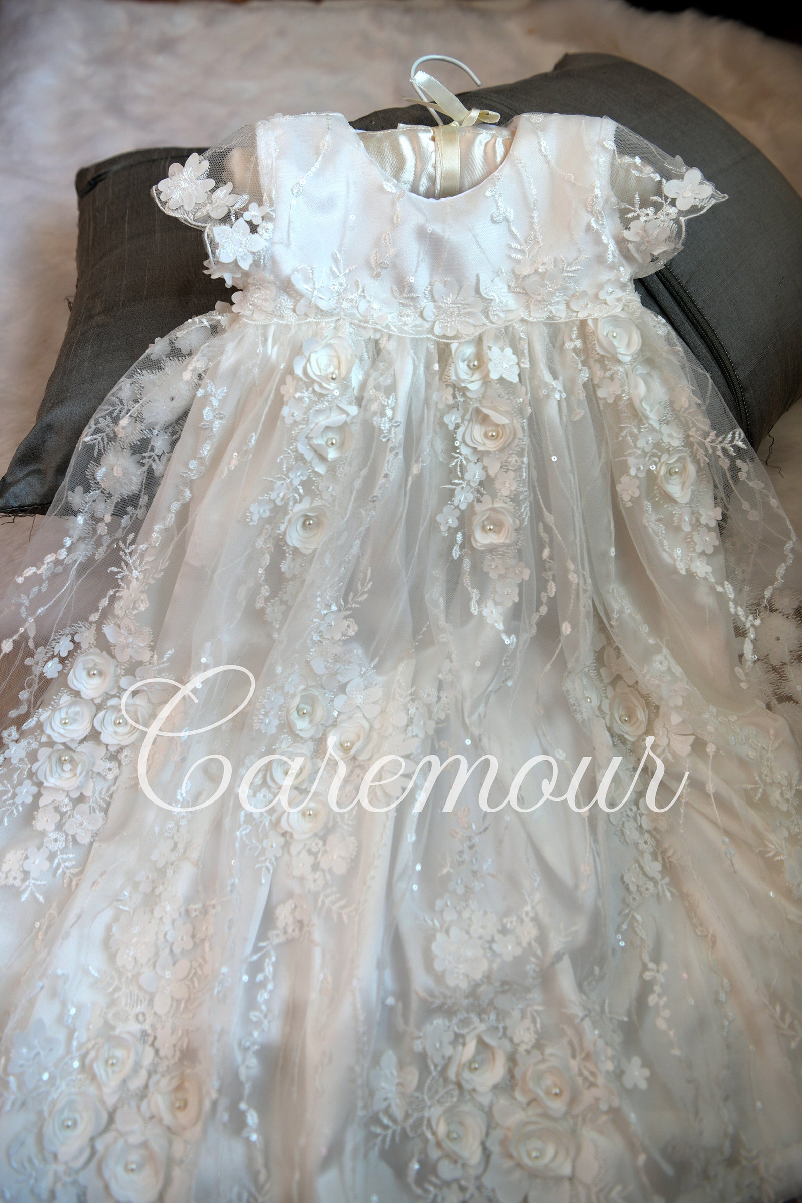 Long BAPTISM Dress Girl Baptism Gown Christening Blossom - Etsy