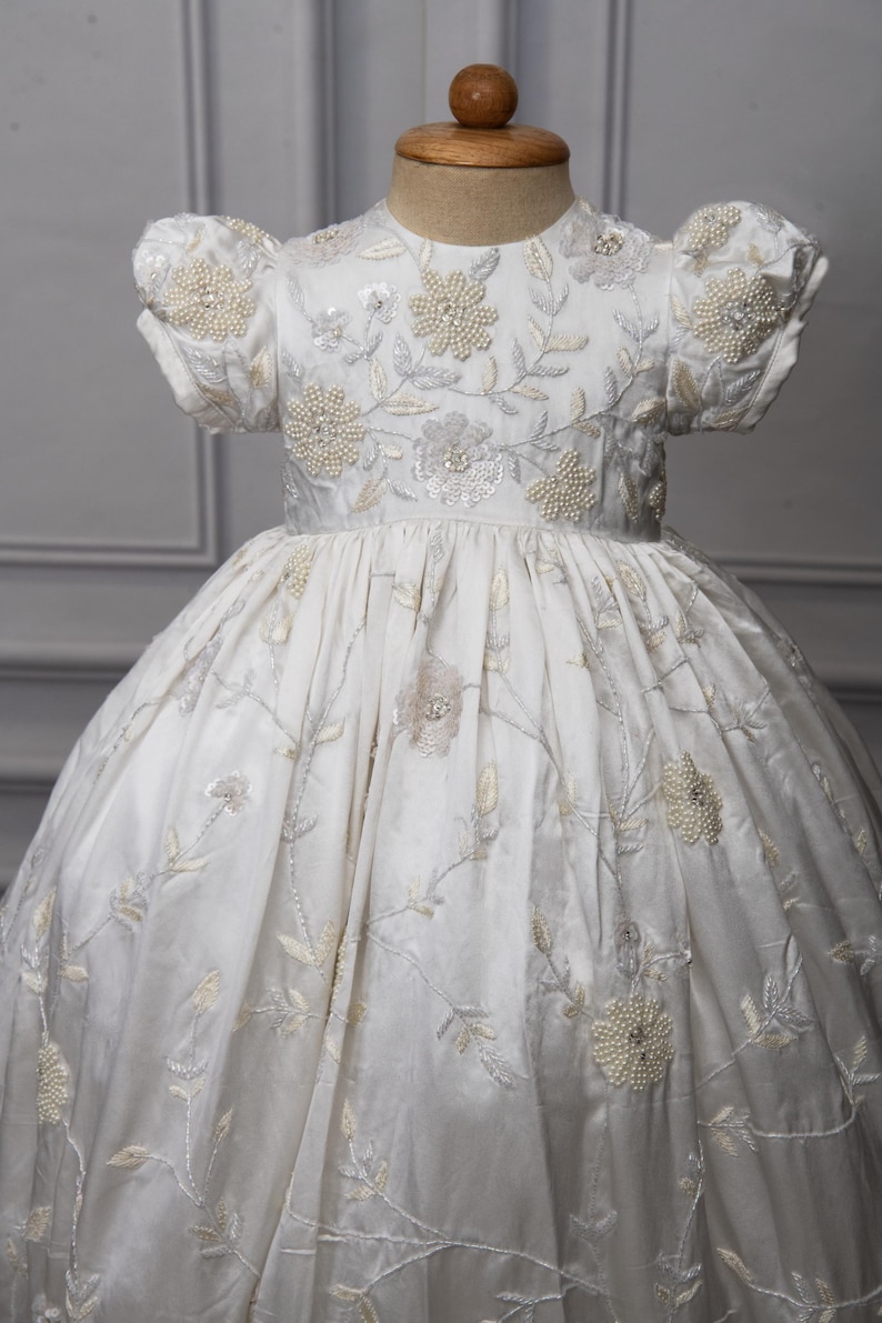 Reserved Listing - Exquisite Hand-beaded Silk Christening Gown: Artisan ...