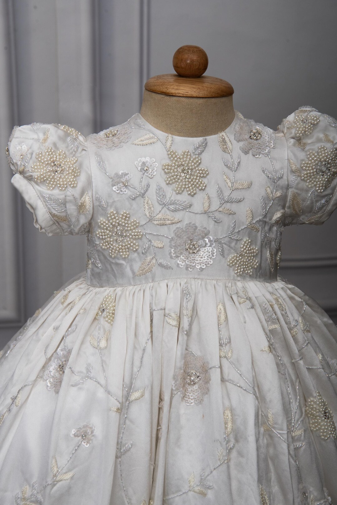 Reserved Listing - Exquisite Hand-beaded Silk Christening Gown: Artisan ...