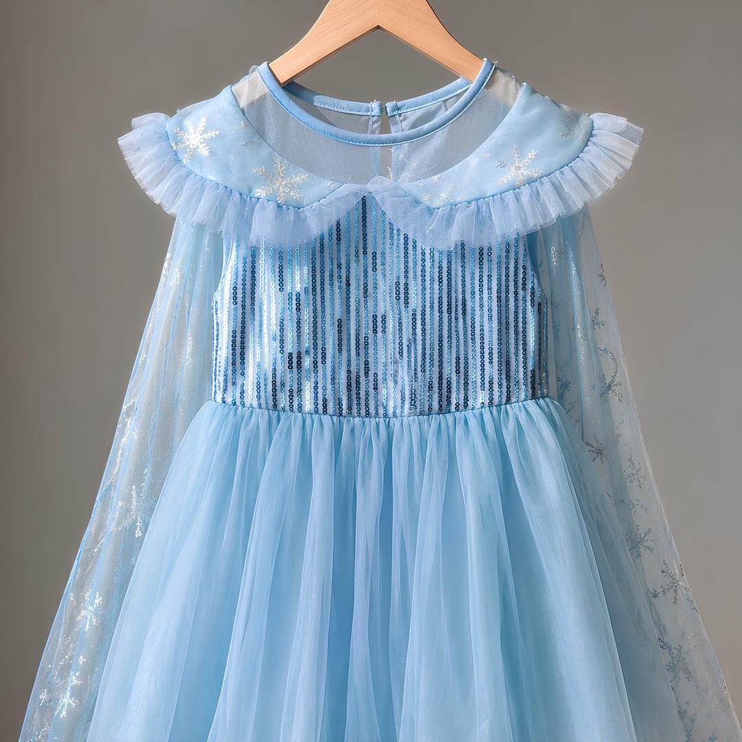 Elsa Dress for Girls - Blue Sleeveless Princess Costume With Snowflake ...