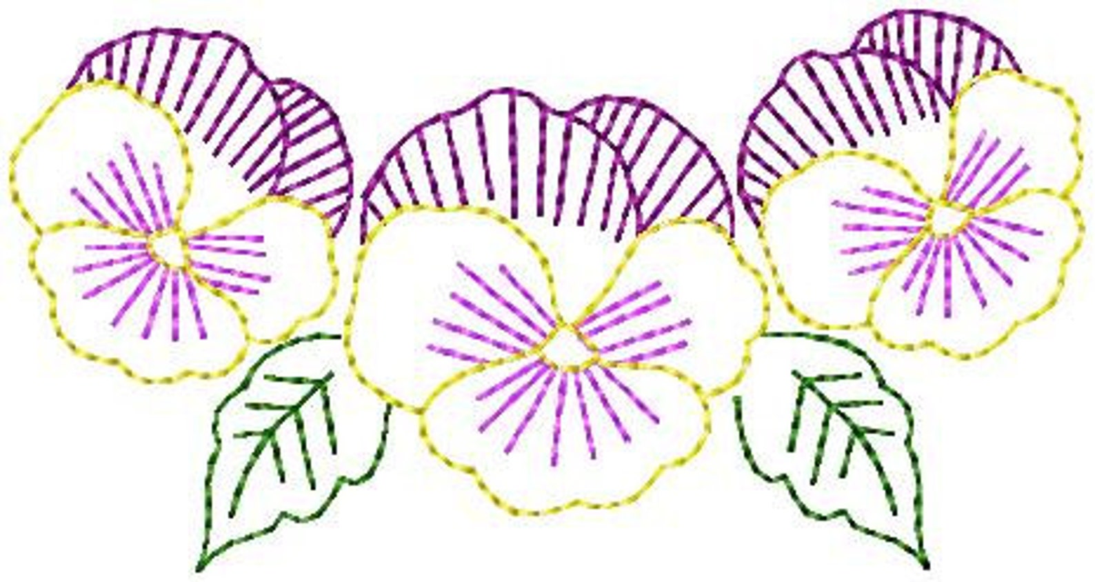 Vintage Pansies Machine Embroidery Design 3 Sizes, 3x3, 4x4 or 5x7 ...