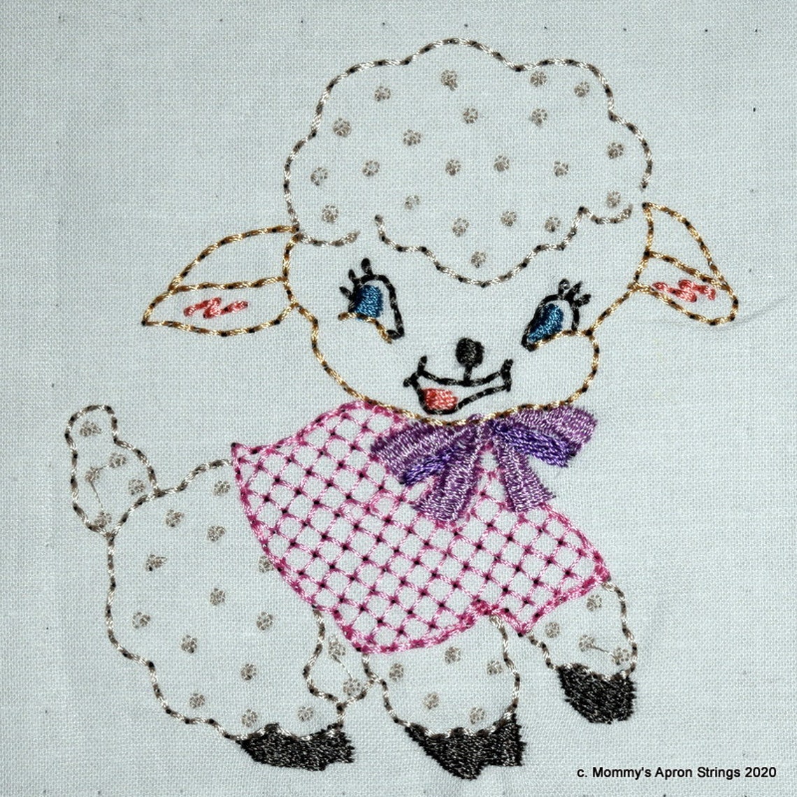 Vintage Baby Lamb Machine Embroidery Design 4x4 and 5x7 BOTH | Etsy