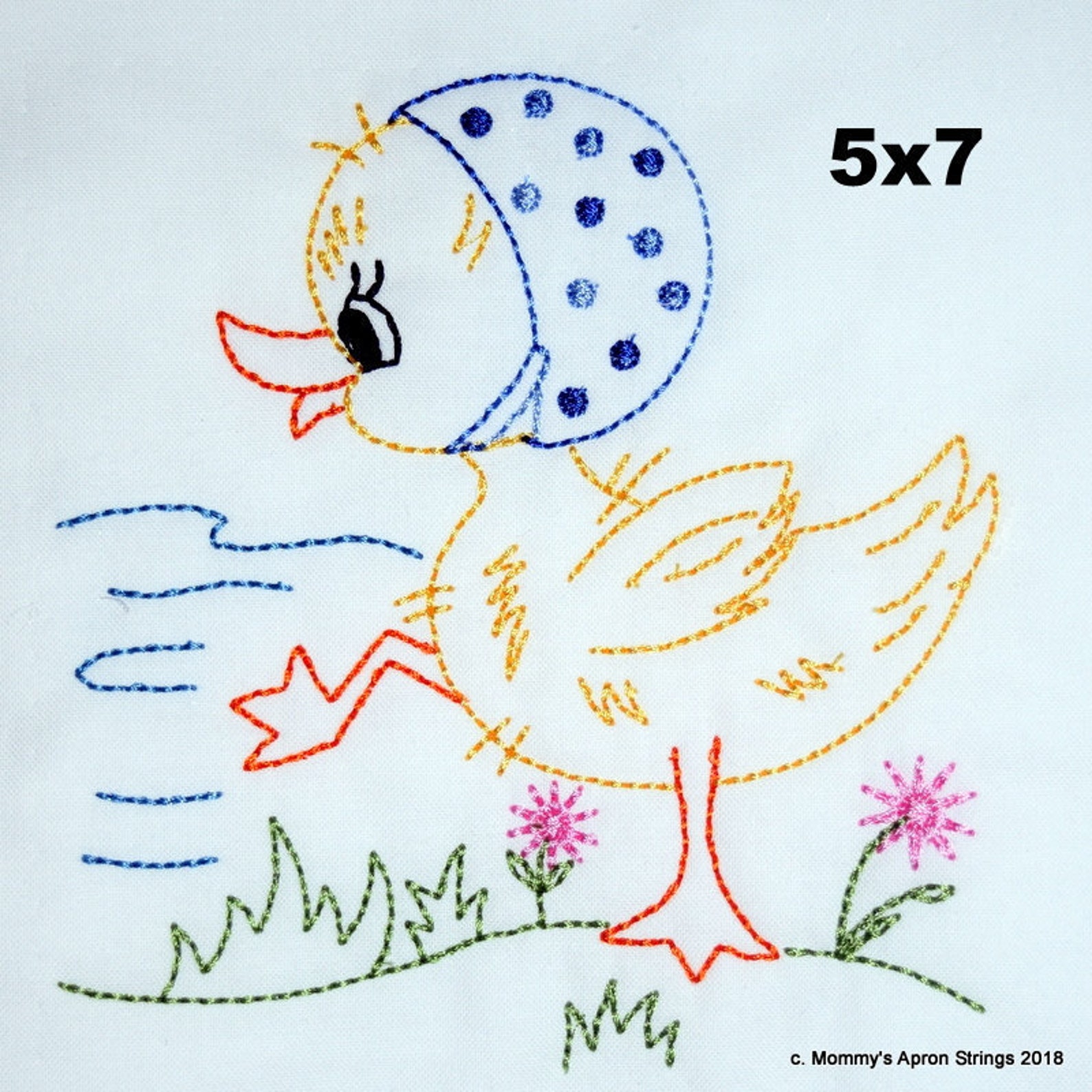 Vintage Duck Swimming Machine Embroidery Design 4x4 AND 5x7, Quick ...