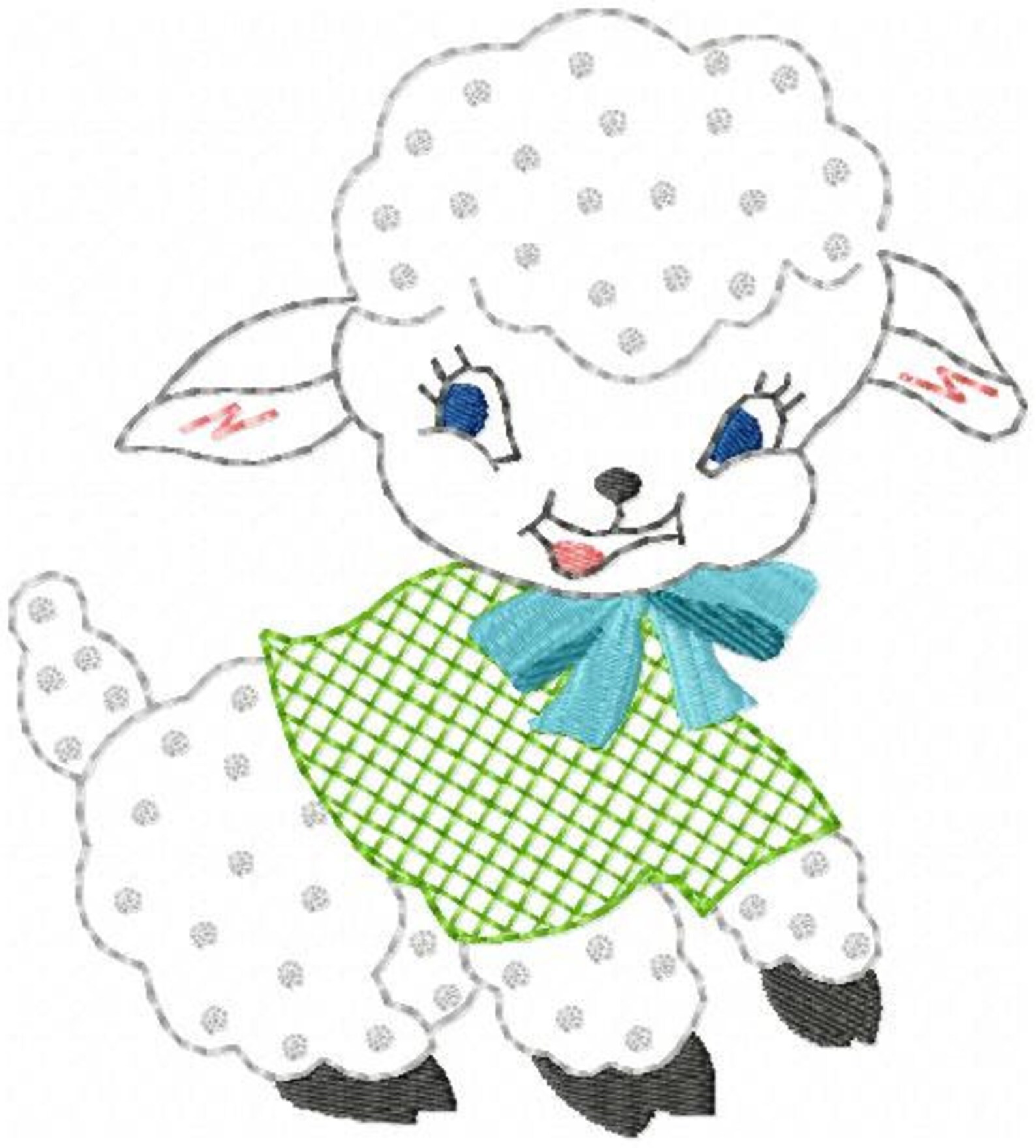 Vintage Baby Lamb Machine Embroidery Design 4x4 and 5x7 BOTH | Etsy