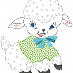 Vintage Baby Lamb Machine Embroidery Design 4x4 and 5x7 BOTH, Vintage ...