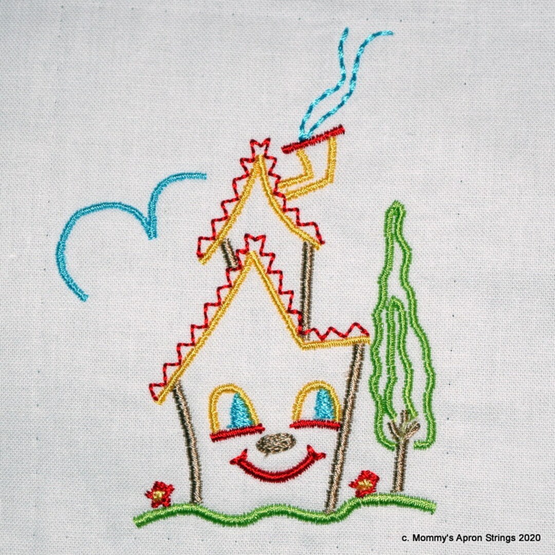Vintage Crooked House Machine Embroidery Design 2 Sizes, 4x4 and 5x7 ...