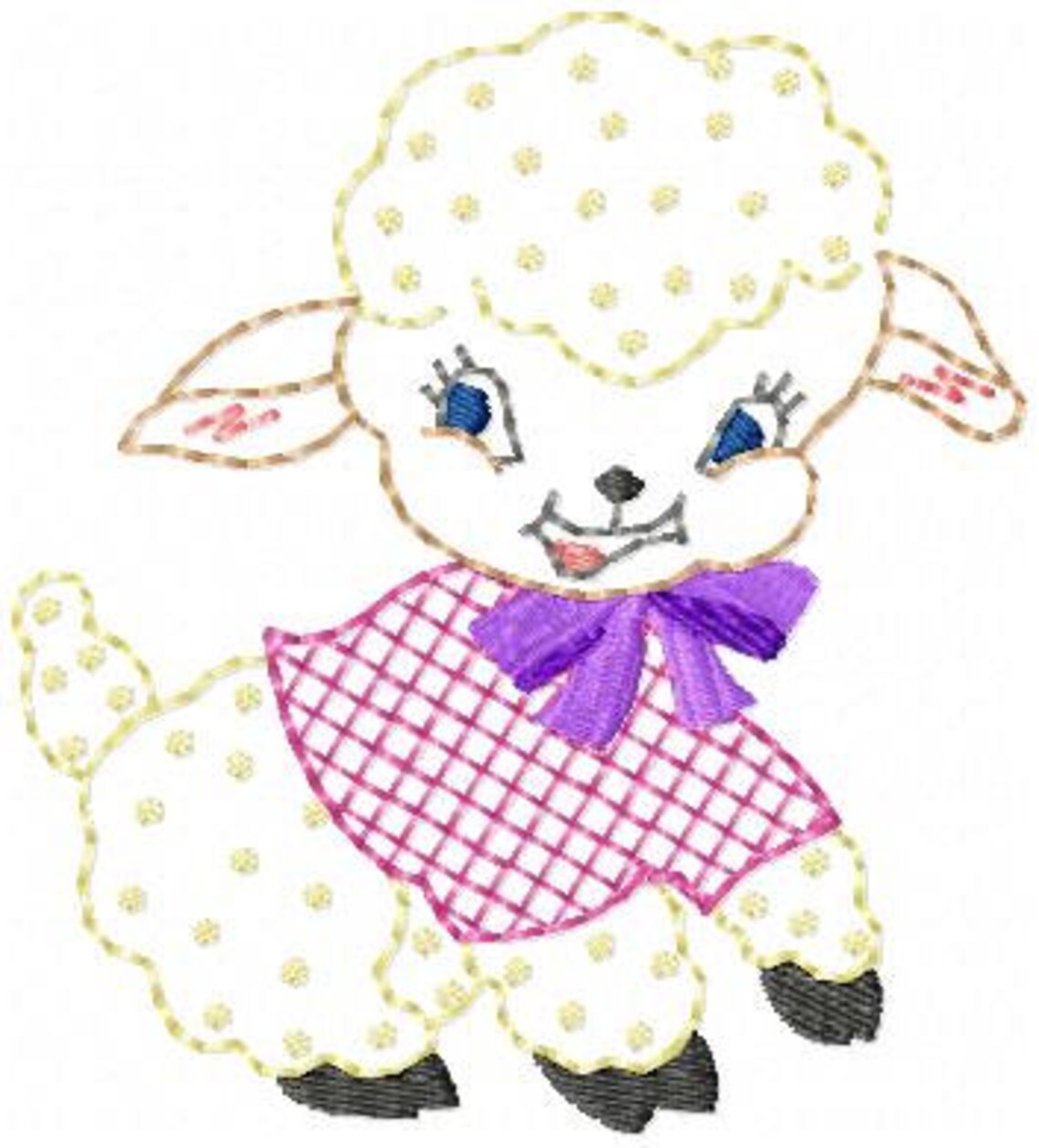 Vintage Baby Lamb Machine Embroidery Design 4x4 and 5x7 BOTH | Etsy