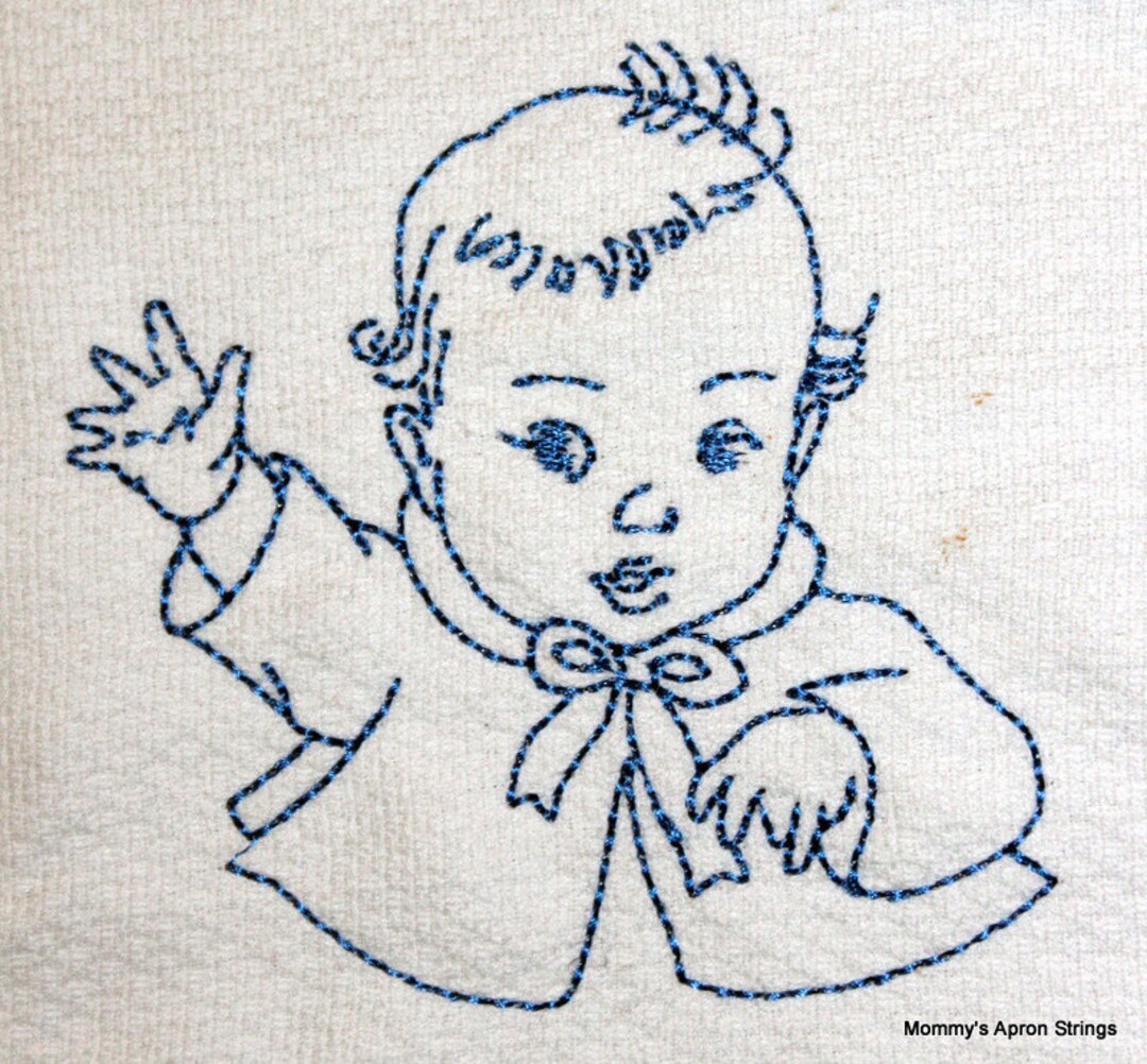 Vintage Baby Machine Embroidery Design 4x4 Hoop, Vintage Redwork ...