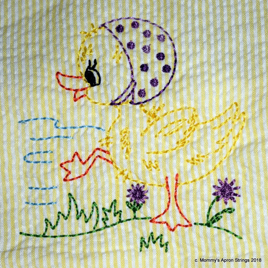 Vintage Duck Swimming Machine Embroidery Design 4x4 AND 5x7, Quick ...