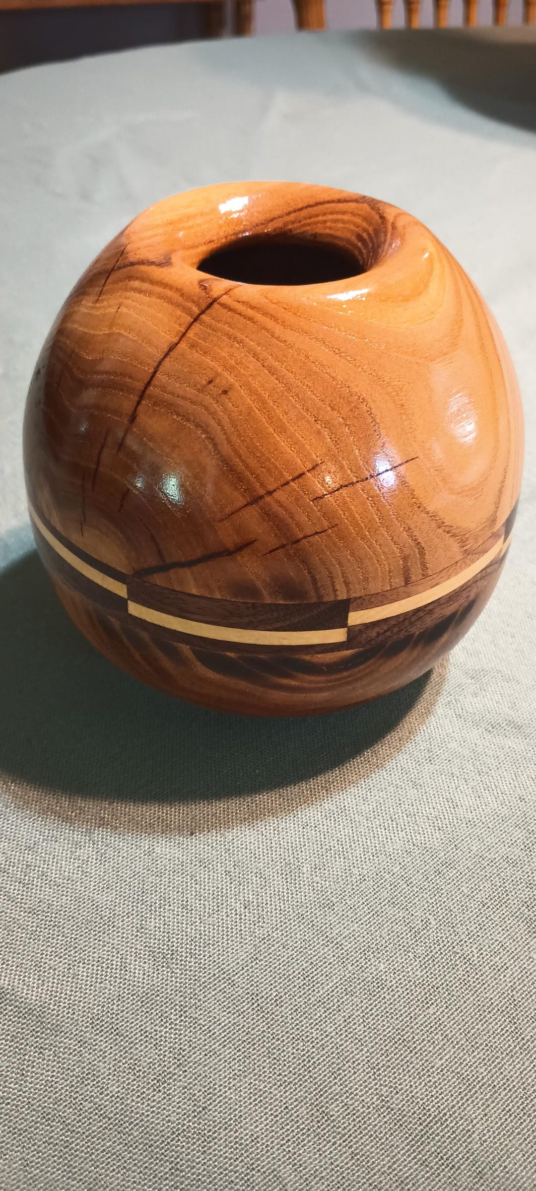 Wooden Spherical Vase for Faux Plants – Decorative Shelf Decor - Etsy