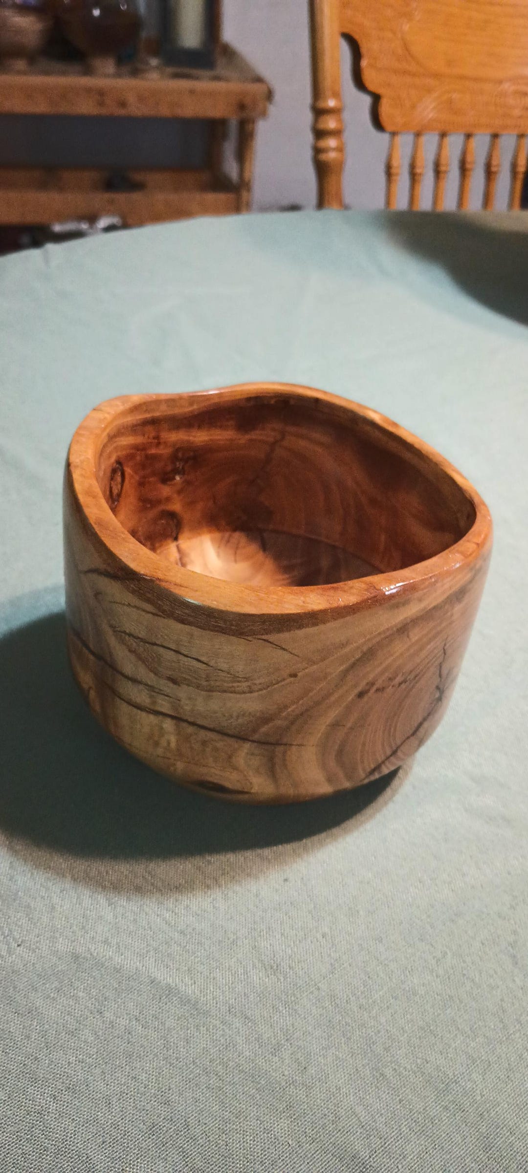 Wooden Bowl With Curved Edge and Wood Grain – Entryway Table Decor - Etsy