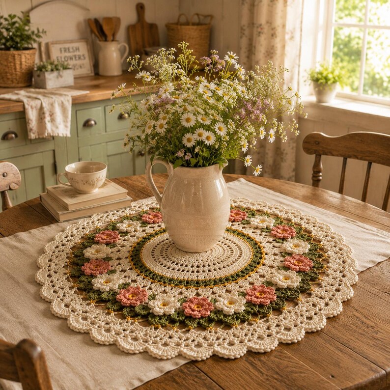 3D Floral Crochet Doily Pattern | Mandala Table Centerpiece PDF ...