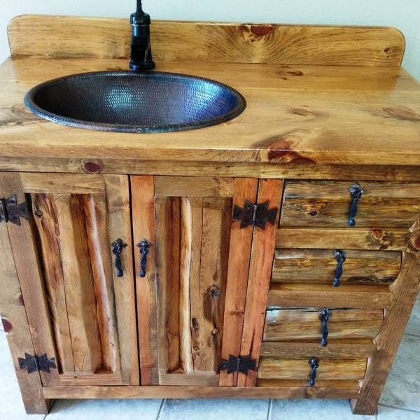 Rustic Bathroom Vanity - Etsy