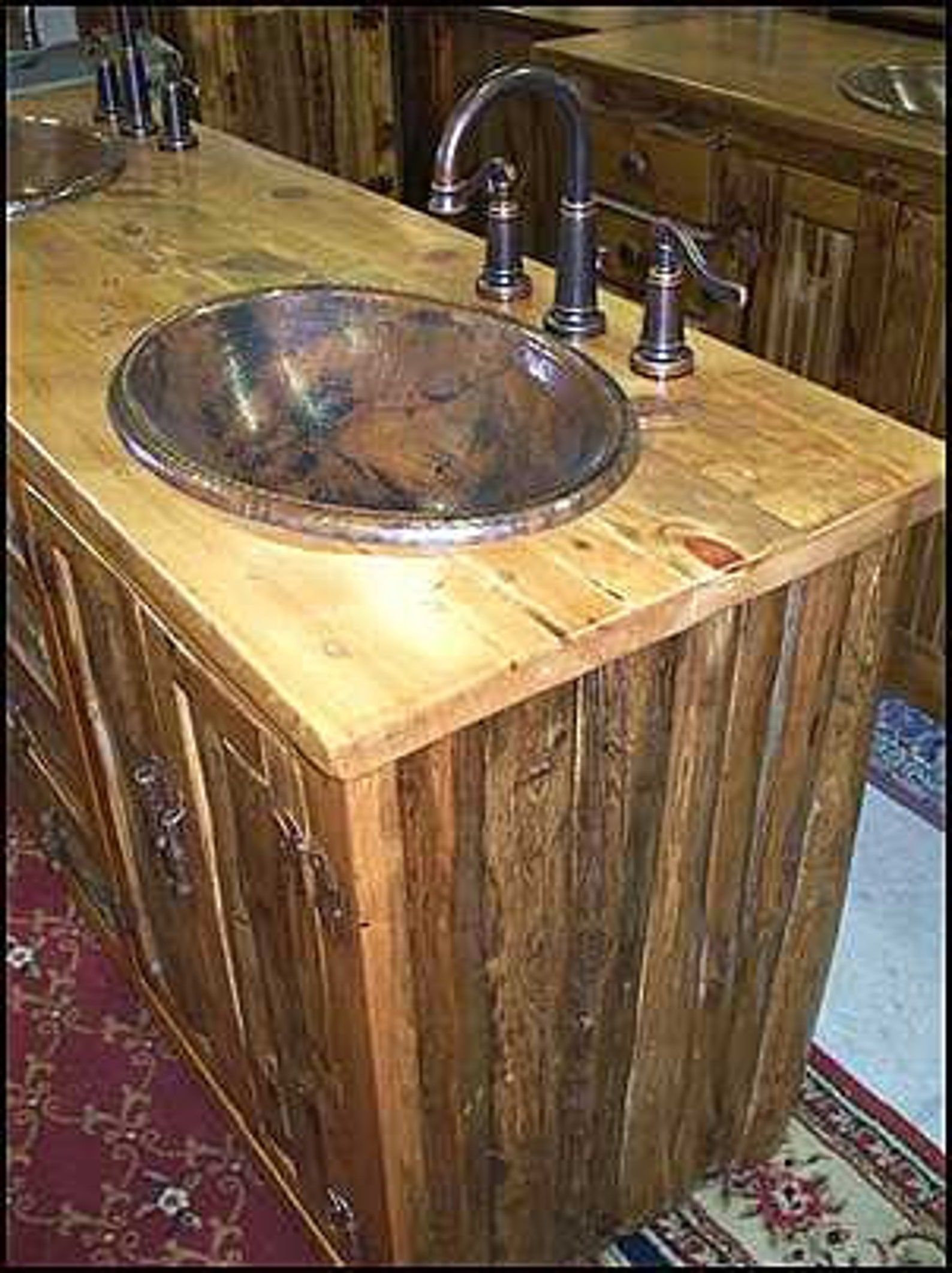 Double Bathroom Vanity 62 Rustic Bathroom Vanity - Etsy