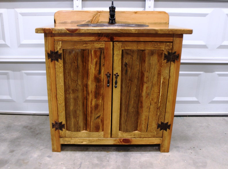 Rustic Log Bathroom Vanity 36 Bathroom Vanity With - Etsy