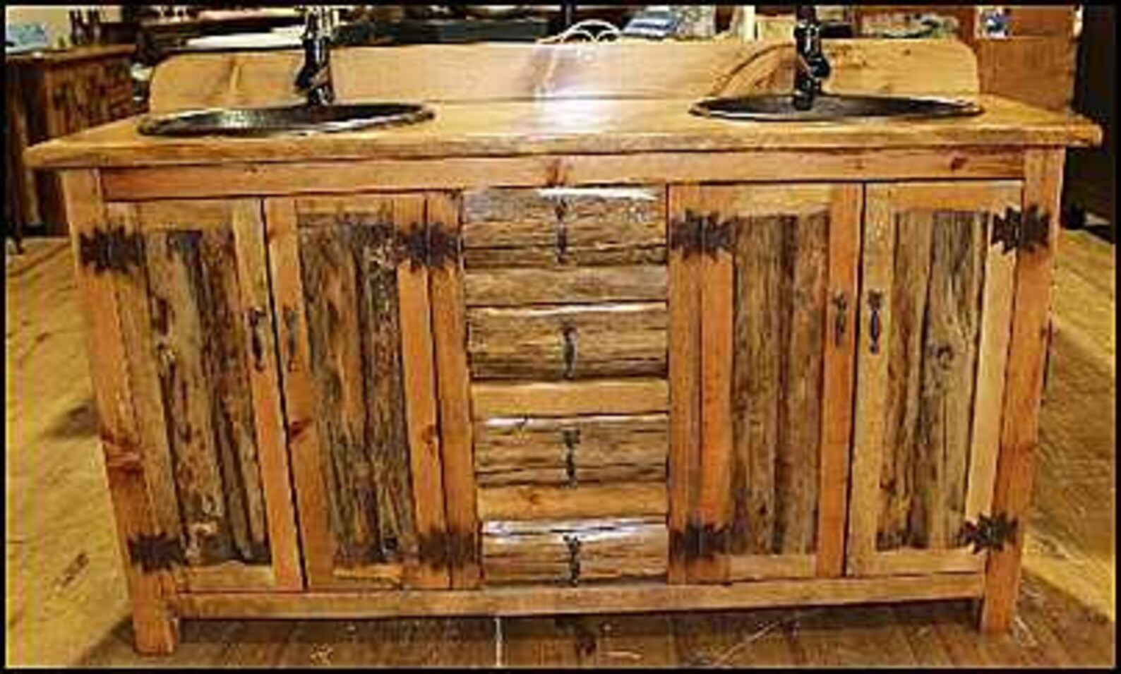 Double Bathroom Vanity 62 Rustic Bathroom Vanity - Etsy
