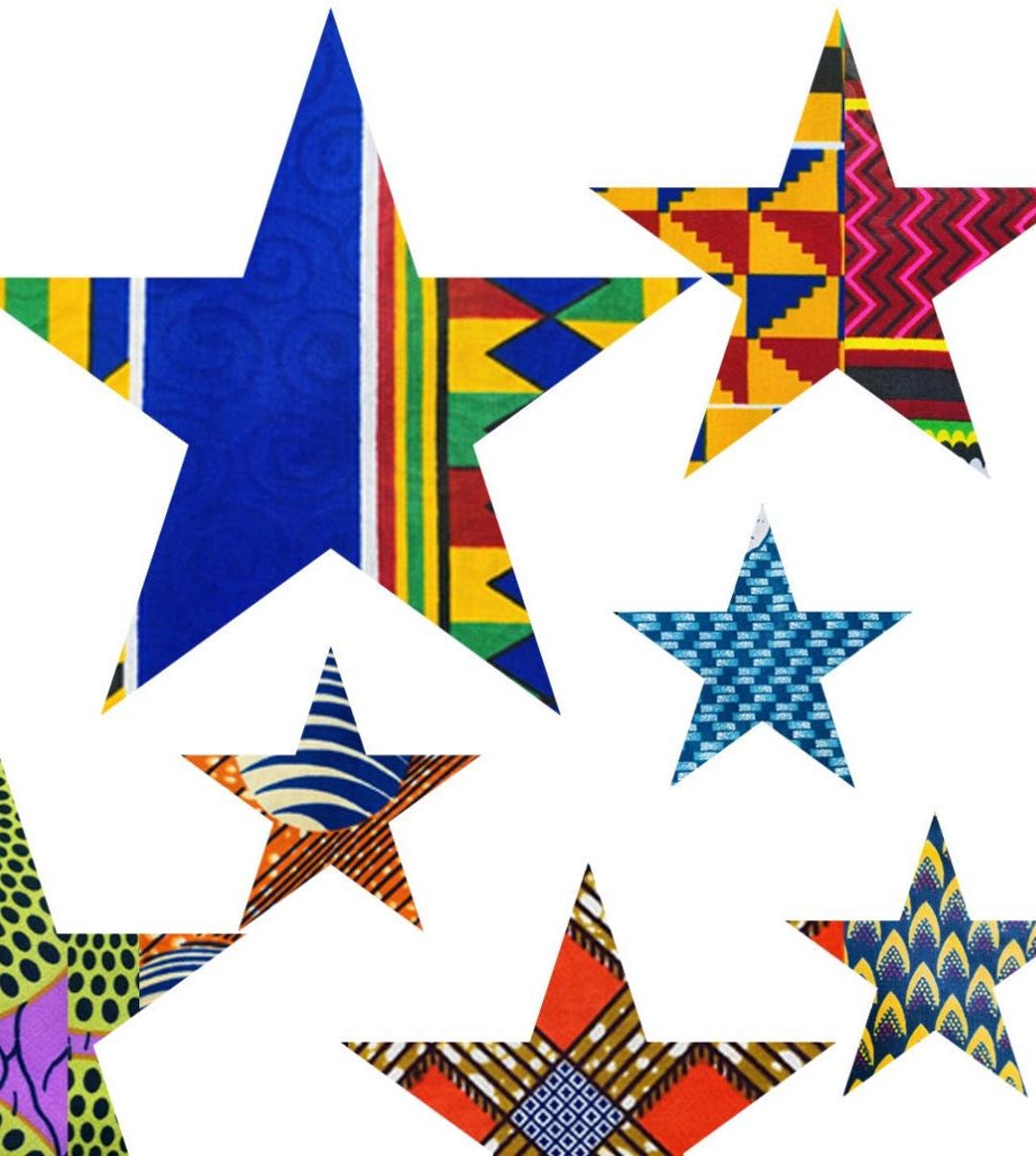 African Print Applique Iron on Stars in 9 Prints - Etsy
