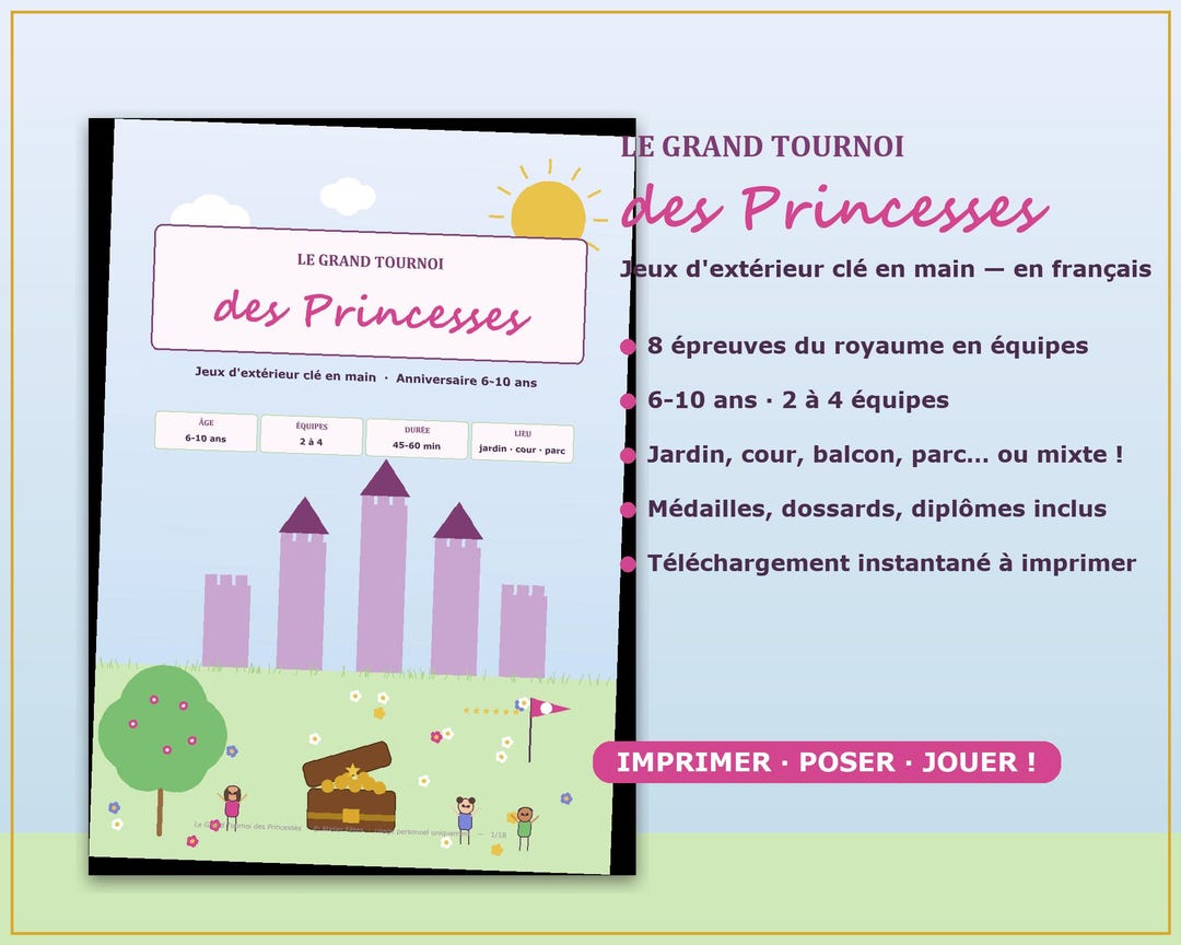 Printable Princess Games for Girls' Birthdays (ages 6-10), Grand ...