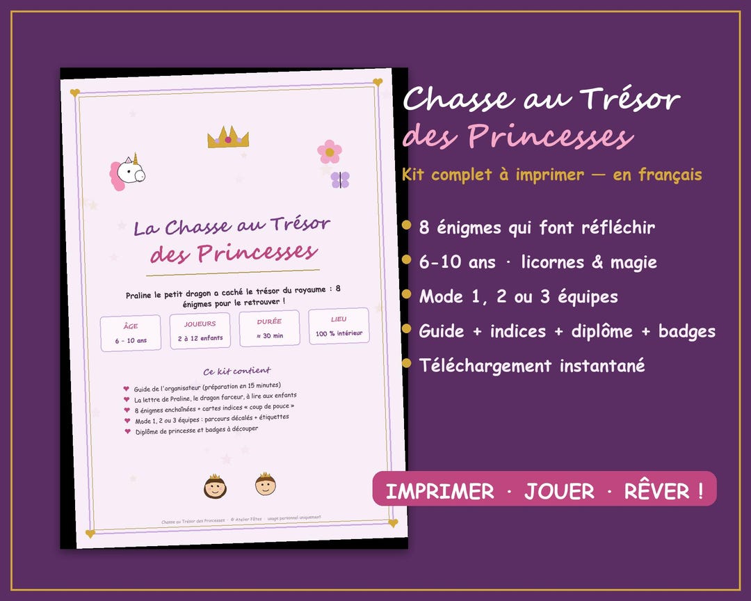 Printable Princess Treasure Hunt, Unicorn Birthday Game for Girls Ages ...