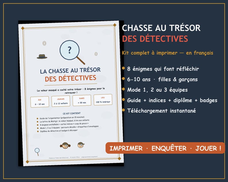 Printable Detective Treasure Hunt, Children's Birthday Investigation ...