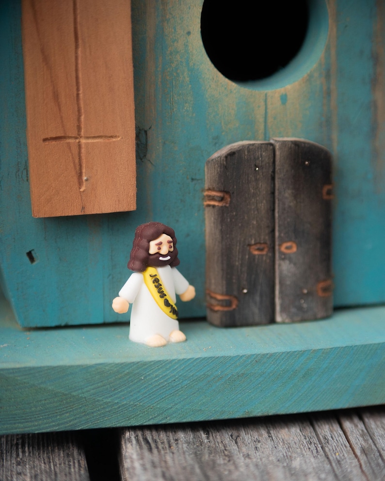 Hand-built Upcycled Wood Birdhouse: Religious Garden Decor, 10" Tall - Etsy