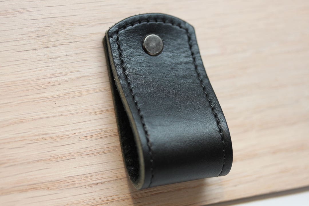Handcrafted in USA: Black All Leather Loop Drawer / Cabinet Finger ...