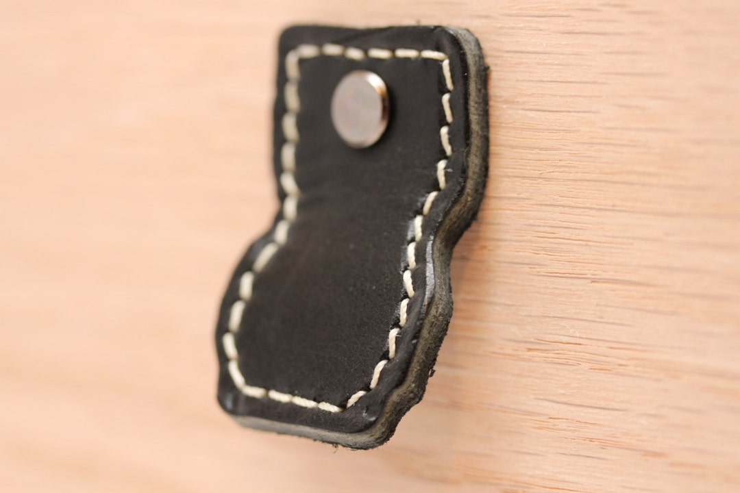 Handcrafted in USA: Black All Leather Drawer / Cabinet Pull Tabs With ...