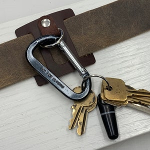 Veteran Made in USA: Leather Belt Key Ring Clip Holder D-ring HK Snap ...