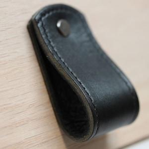 Handcrafted in USA: Black All Leather Loop Drawer / Cabinet Finger ...