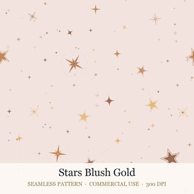 Celestial Star Seamless Pattern Pack | 8 Color Palettes (digital ...